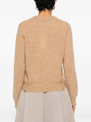 GANNI Wool Crewneck Sweater - Beige