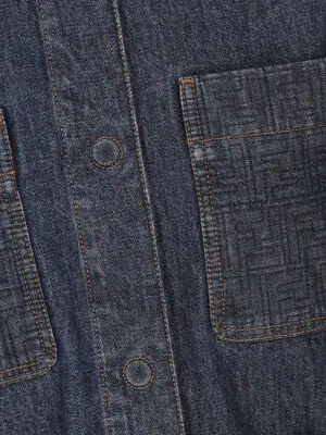 Fendi Denim Cotton Jacket With Ff Quilting And Belted Waist