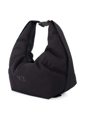 Y3 Logo Nylon Hobo Bag