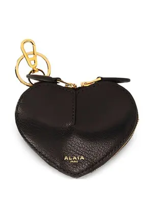 Alaïa Le Coeur Leather Coin Case - Black