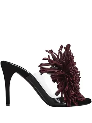 Alaïa Flower Embellished Stiletto Heel Sandals - Red