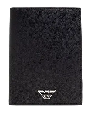 Emporio Armani Logo Passport Holder - Black