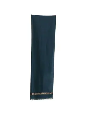 Emporio Armani Logo Wool Blend Scarf - Grey