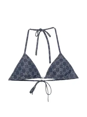 Gucci Gg Triangle Bikini Top - Blue