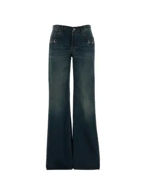 Gucci Bootcut Denim Jeans With Rear Logo Patch