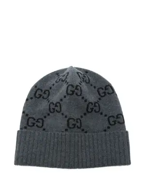 Gucci Gg Cashmere Beanie - Grey