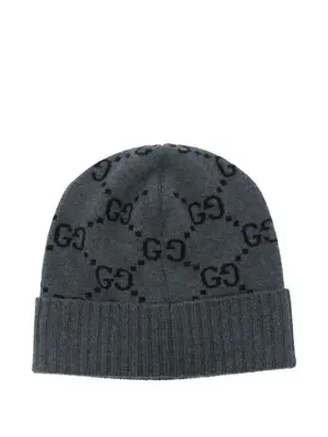 Gucci Gg Cashmere Beanie - Grey