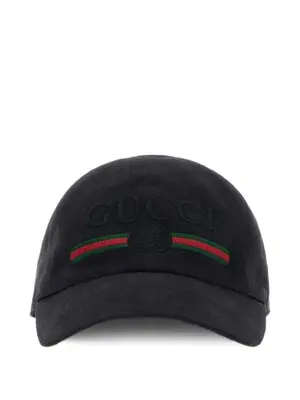 Gucci Embroidered Logo Baseball Cap - Black