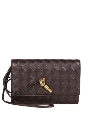 Bottega Veneta Andiamo Leather Clutch With Knotted Detail - Brown