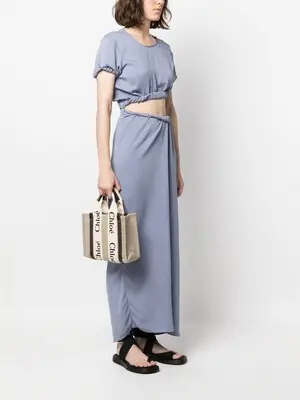 Chloé Woody Small Canvas Tote - Blue