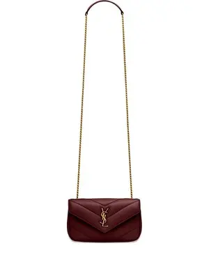 Saint Laurent Loulou Mini Leather Crossbody Bag - Red