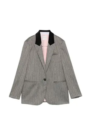 FORTE_FORTE Single-breasted Blazer With Velvet Collar