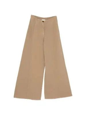 FORTE_FORTE Cotton Twill Wide-leg Trousers