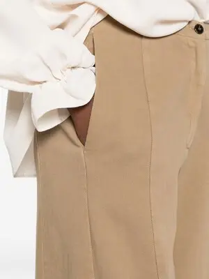FORTE_FORTE Cotton Twill Wide-leg Trousers