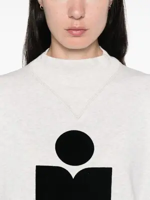 MARANT ETOILE Moby Logo Cotton Sweatshirt - Beige