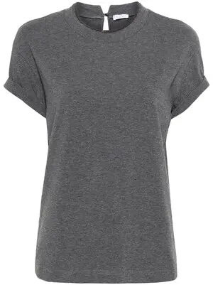 Brunello Cucinelli Cotton T-shirt With Bead Detailing