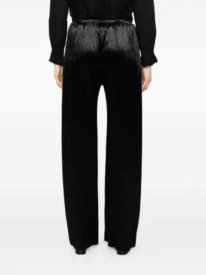 FORTE_FORTE Pleated Wide-leg Trousers - Black