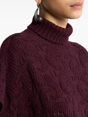 Etro Wool Blend Knit Turtleneck Top