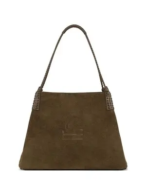Etro Large Leather Tote Bag With Braided Shoulder Strap