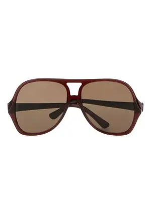 Chloé Salomé Oversized Square Frame Sunglasses - Brown