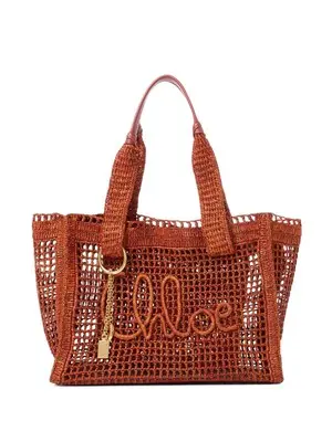 Chloé Summer Banana Raffia Tote Bag