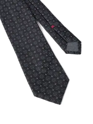Brunello Cucinelli Printed Silk Neck Tie - Grey