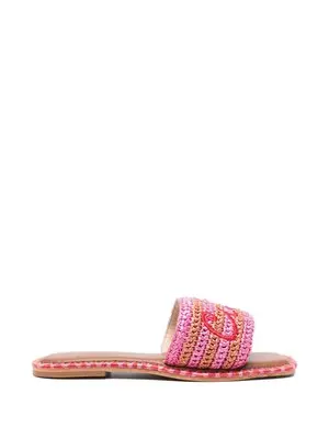 Giada Benincasa Raffia Slipper With Embroidered Detailing