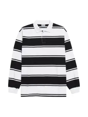 Balenciaga Striped Polo Shirt - Black