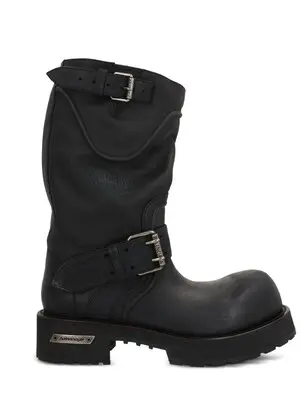 Balenciaga Leather Buckled Boots