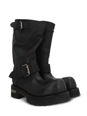 Balenciaga Leather Buckled Boots