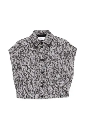 IRO PARIS Estel Textured Weave Cotton Blend Shirt - Brown