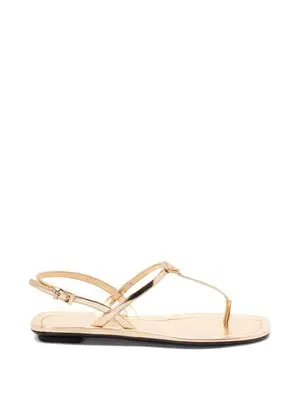 Prada Gold Tone Sandals For Women