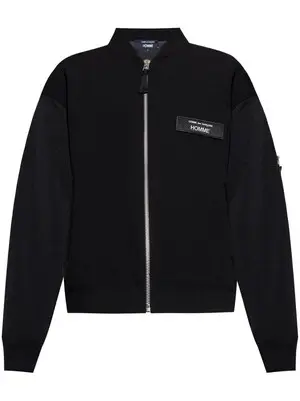 Comme Des Garçons Zip-up Bomber Jacket With Logo Patch