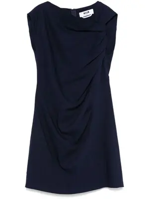 MSGM Sleeveless Asymmetrical Neck Viscose Dress