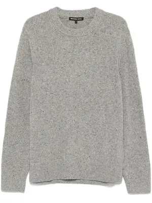Michael Kors Heather Wool Blend Fine Knit Crew Neck Sweater