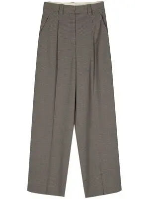 ALYSI Wool Blend Wide-leg Trousers - Blue