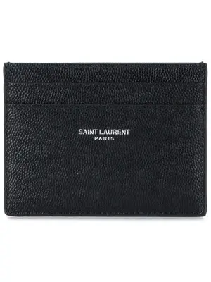 Saint Laurent Paris Leather Card Case - Black