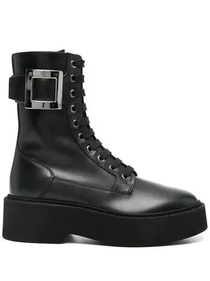 ROGER VIVIER Viv Rangers Leather Boots