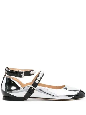 Mach & Mach Leather Bicolor Ballet Flats