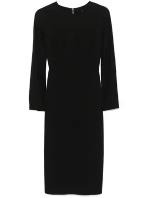 SEMICOUTURE Nina Midi Dress With Crew Neck And Long Raglan Sleeves