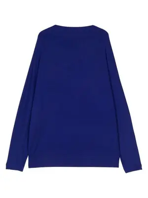 Issey Miyake Boat Neck Long Sleeve Sweater - Blue
