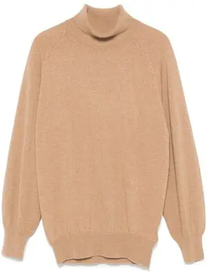Khaite Percy Cashmere High Neck Sweater - Beige