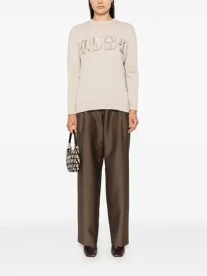 Max Mara Wool And Cashmere Blend Sweater With Sequin Detailing