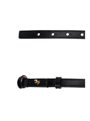 Chloé Iconic Leather Belt With Gold-tone Logo Buckle