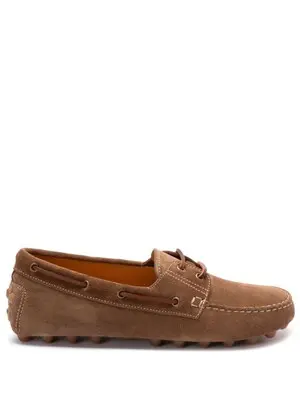 TOD'S Gommino Bubble Suede Leather Loafers - Brown