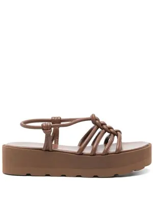 GIANVITO ROSSI Hebe Braided Leather Platform Sandals