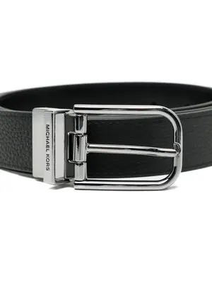 Michael Kors Leather Belt With Metal Buckle