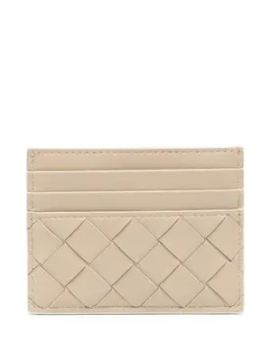 Bottega Veneta Leather Card Case - Beige