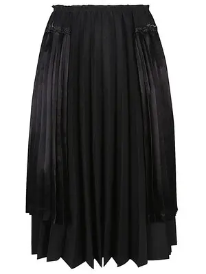 Comme Des Garçons Pleated Midi Skirt - Black