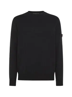 Peuterey Yak Wool Blend Sweater With Logo - Blue